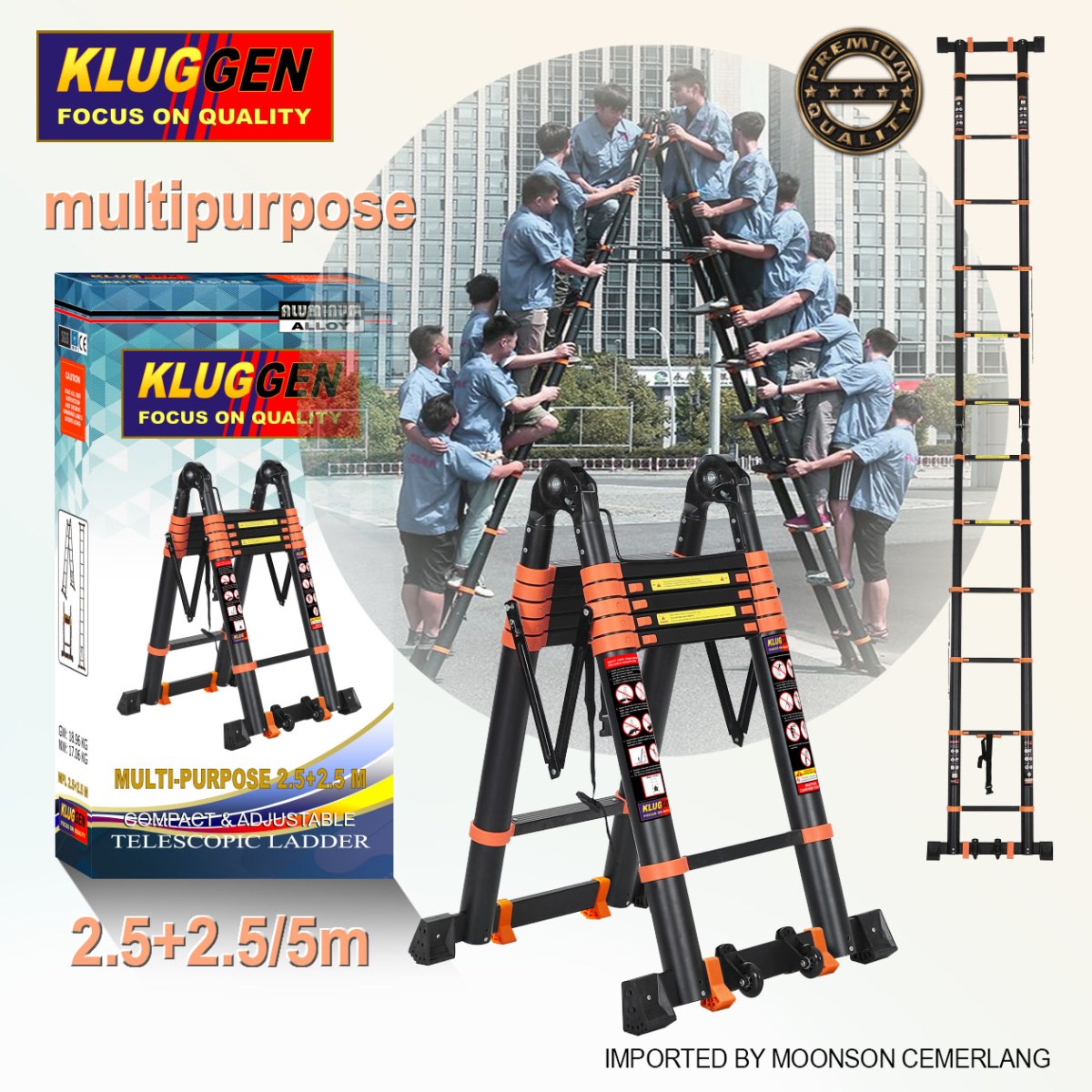 TANGGA TELESKOPIK 5 METER | Tangga Lipat Teleskopik